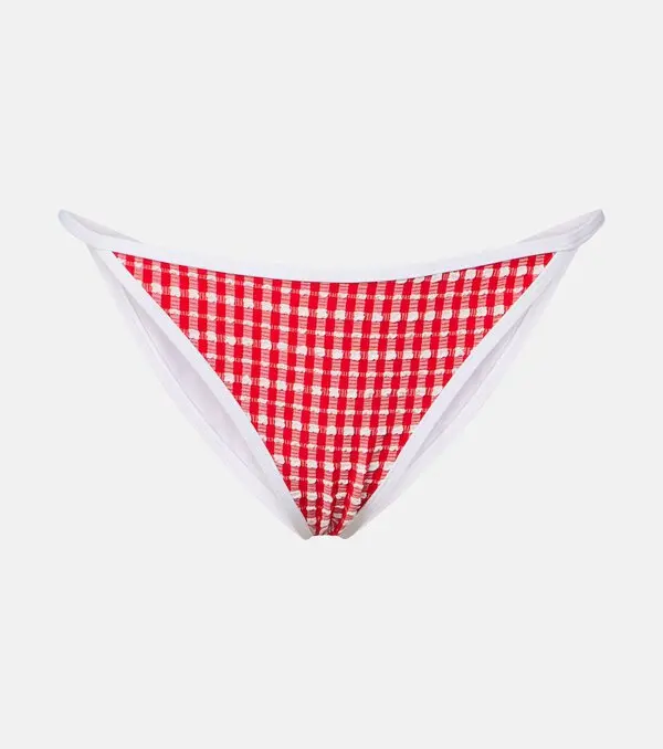 Jade Swim Bare Minimum Gingham Bikini Bottoms - Red