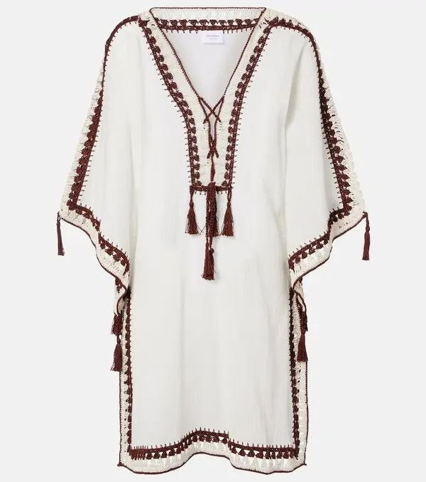 Anna Kosturova Crochet Cotton Kaftan - White