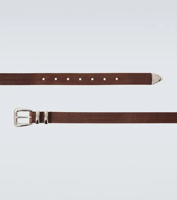 Brunello Cucinelli Debossed Leather Belt