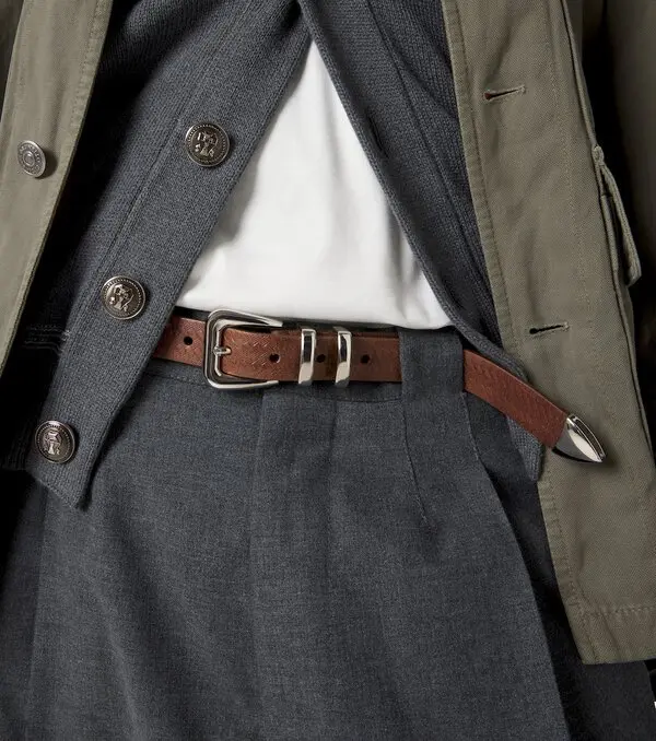 Brunello Cucinelli Debossed Leather Belt