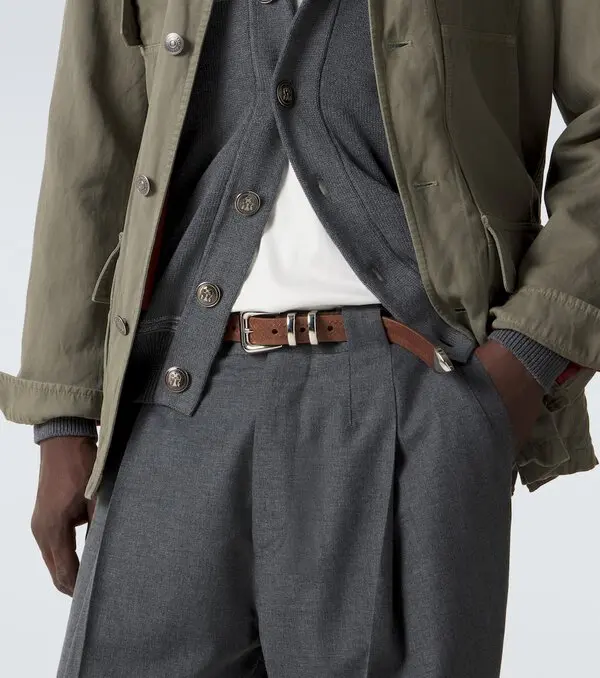 Brunello Cucinelli Debossed Leather Belt