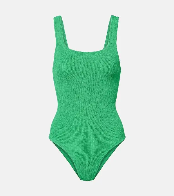 Hunza G Square Neck Swimsuit - Green