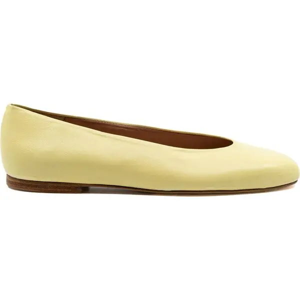 ANDREA GOMEZ Dalia Leather Ballerina Flat - Butter