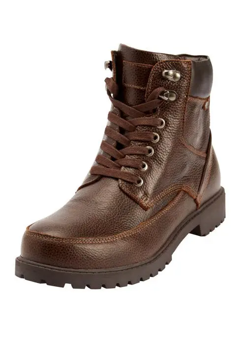 KINGSIZE Zip-up Work Boots - Dark Brown