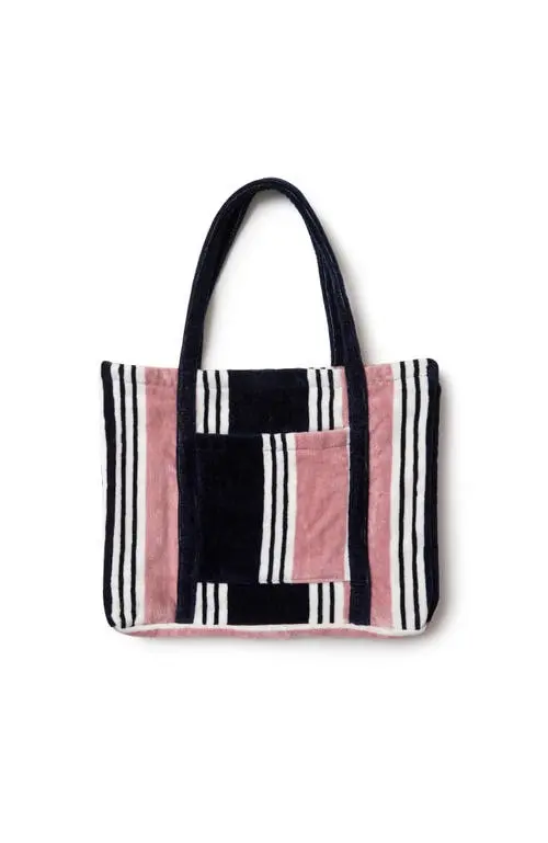 CHRISTY College Striped Towelling Beach Tote Bag - Lagoon
