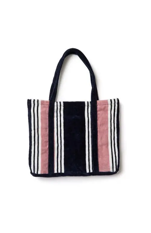 CHRISTY College Striped Towelling Beach Tote Bag - Lagoon