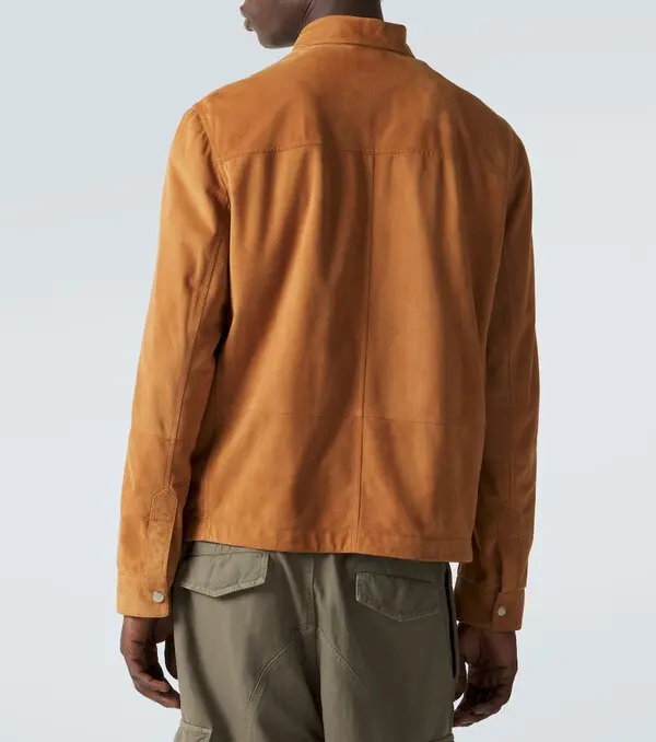 Brunello Cucinelli Suede Classic Collar Jacket
