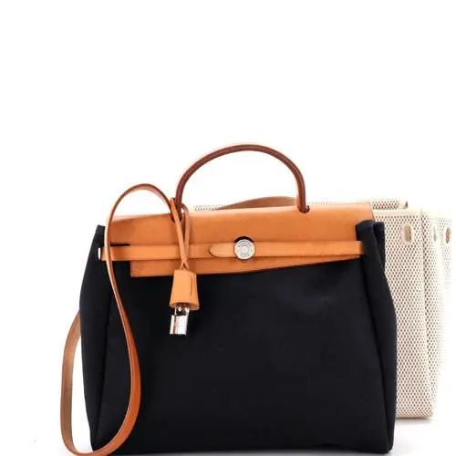 Hermès Herbag Toile And Leather Pm
