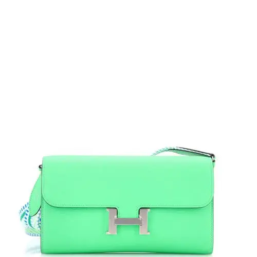 Hermès Cavale Constance To Go Wallet Evercolor - Vert Comics