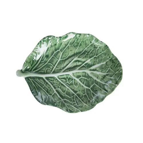 C&F HOME Cabbage Leaf Large Serving Platter 15.75 - Green