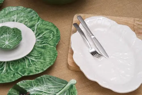 C&F HOME Cabbage Leaf Large Serving Platter 15.75