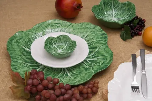 C&F HOME Cabbage Leaf Large Serving Platter 15.75