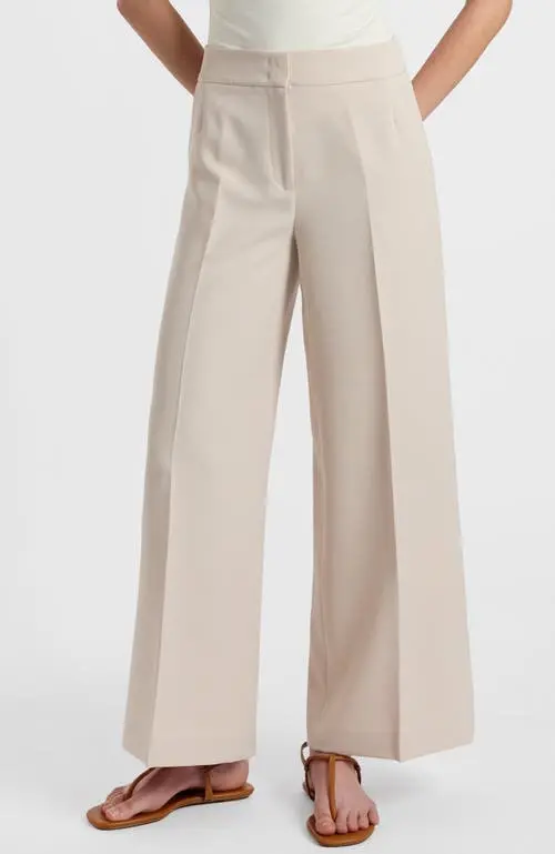 Santorelli Thea Wide-leg Cropped Pant - Beige