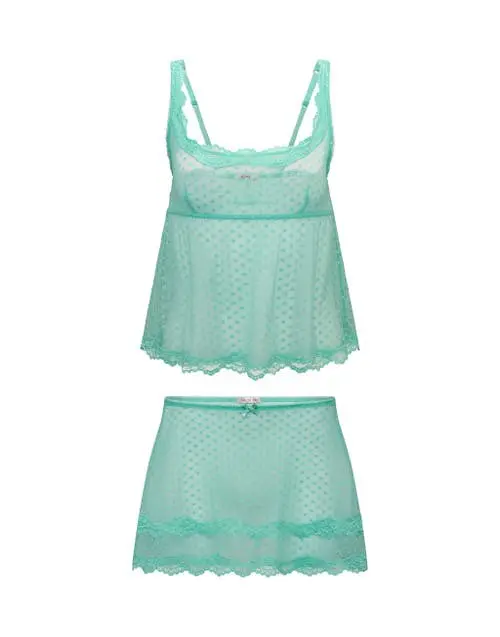 ADORE ME Kit Camisole & Half Slip Set Lingerie - Medium Green