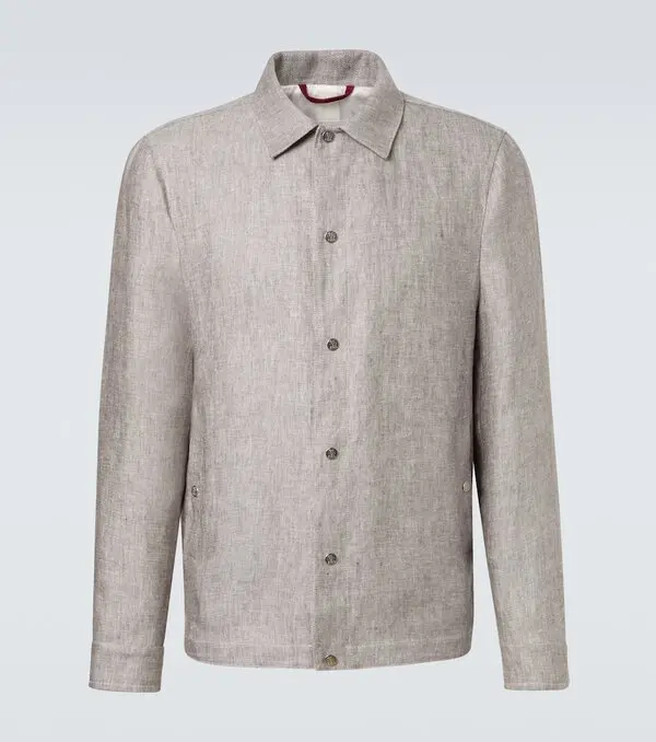Brunello Cucinelli Hemp And Linen Overshirt - Beige