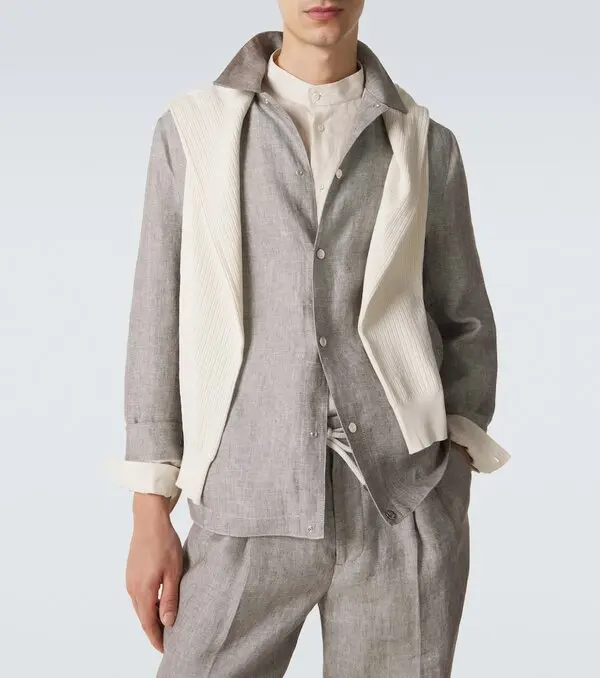 Brunello Cucinelli Hemp And Linen Overshirt