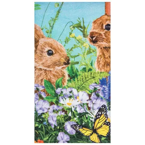 C&F HOME Bunny Garden Paradise Towel - Blue