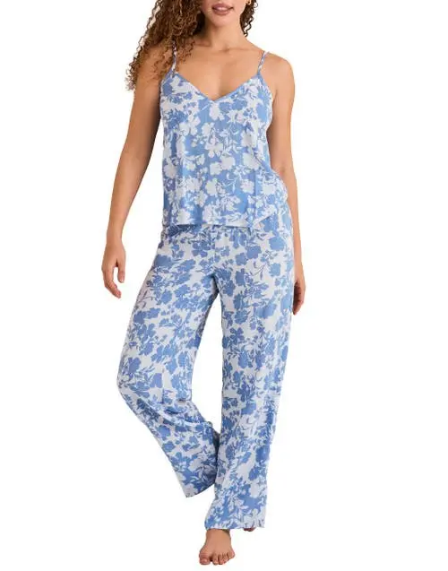 ADORE ME Nessa Pajama Cami & Pant Set - Floral Blue
