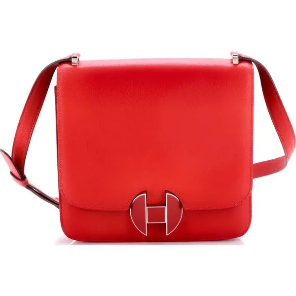 Hermès 2002 Shoulder Bag Evercolor 20 - Rouge Casaque