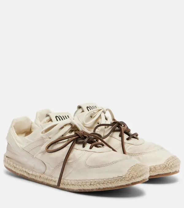 Miu Miu Gymnasium Canvas Sneakers - Beige