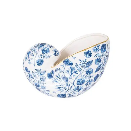 GALLERIE II Chinoiserie Nautilus Shell Decorative Figurine 7.16 - Blue