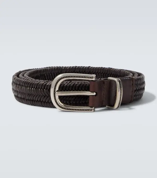 Brunello Cucinelli Woven Leather Belt - Brown