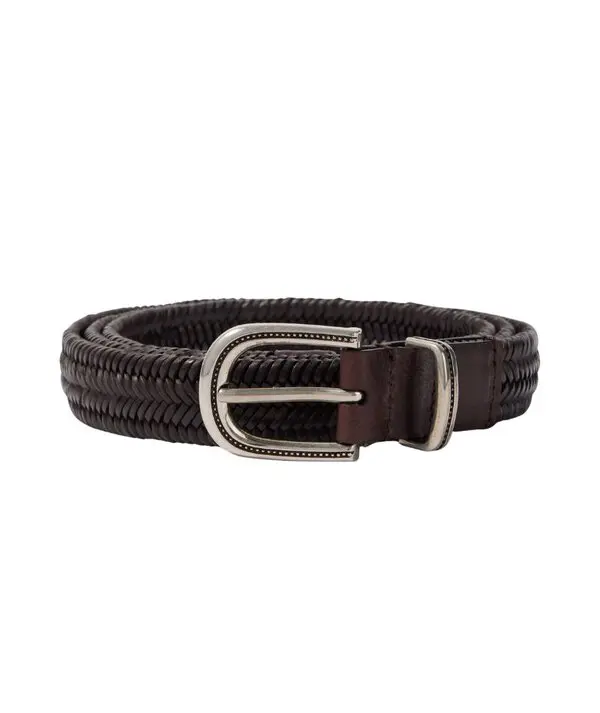 Brunello Cucinelli Woven Leather Belt - Brown