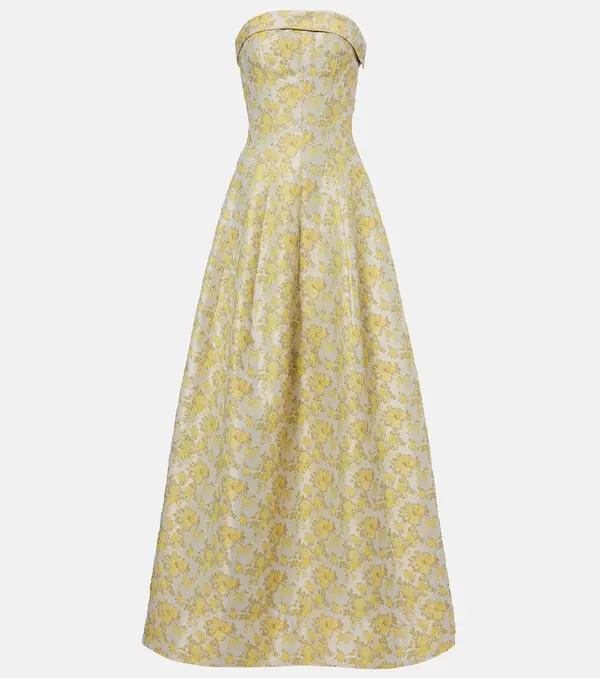 Simkhai Octavia Jacquard Gown - Yellow