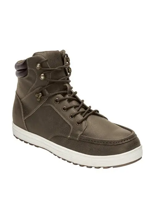 KINGSIZE Mock Toe Lace-up Faux Leather Boots