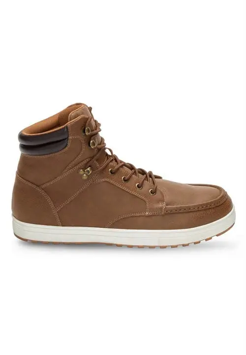 KINGSIZE Mock Toe Lace-up Faux Leather Boots