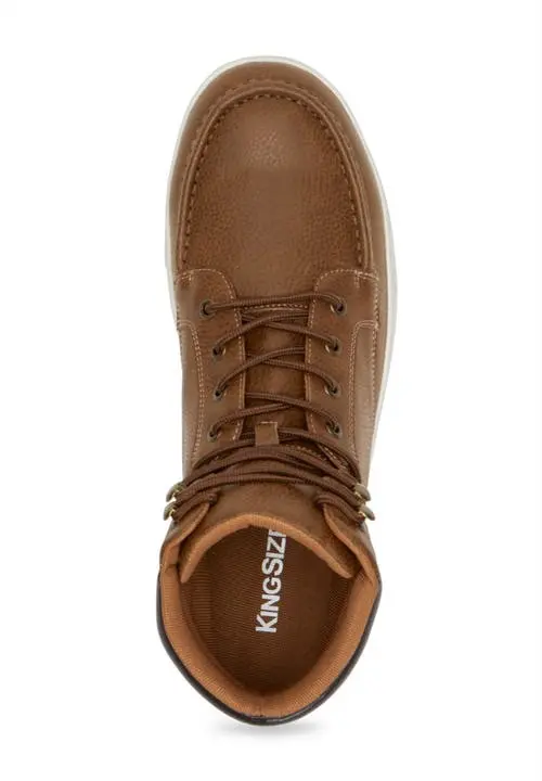 KINGSIZE Mock Toe Lace-up Faux Leather Boots