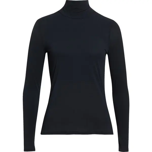 St. John The Nuda Jersey Turtleneck Top - Black