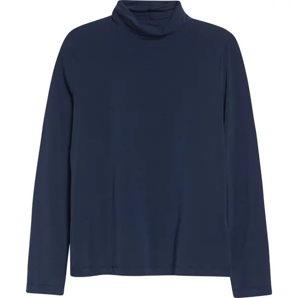 St. John The Nuda Jersey Turtleneck Top - Midnight