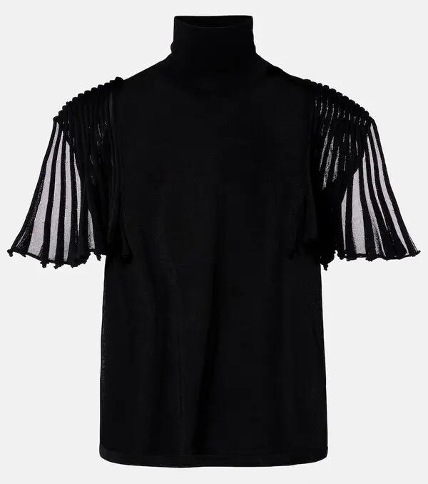 Alaïa Semi-sheer Turtleneck Top
