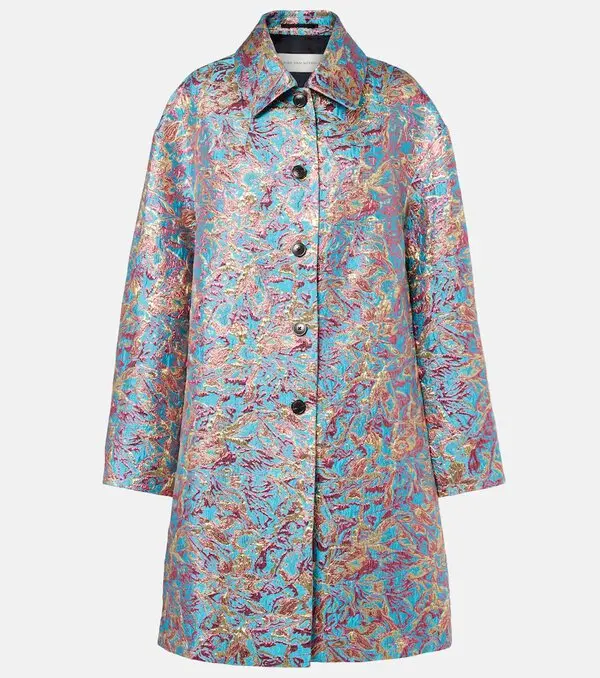 Dries Van Noten Brocade Coat - Blue
