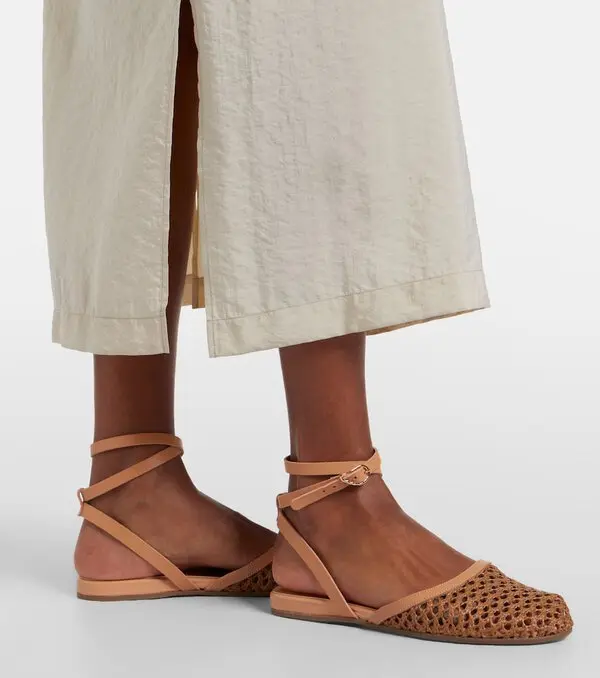 ANCIENT GREEK SANDALS Filothea Raffia Slingback Flats