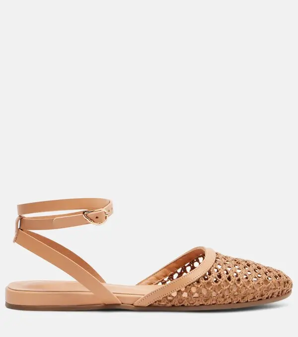 ANCIENT GREEK SANDALS Filothea Raffia Slingback Flats