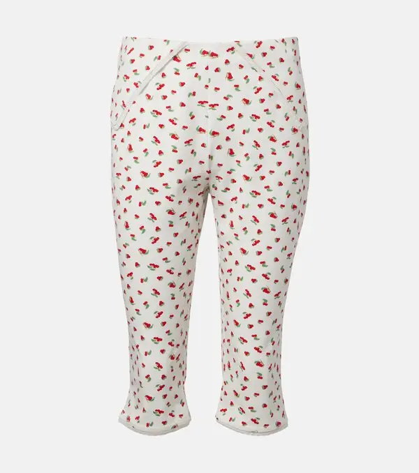 Posse Ebony Printed Cotton-blend Capri Pants - White