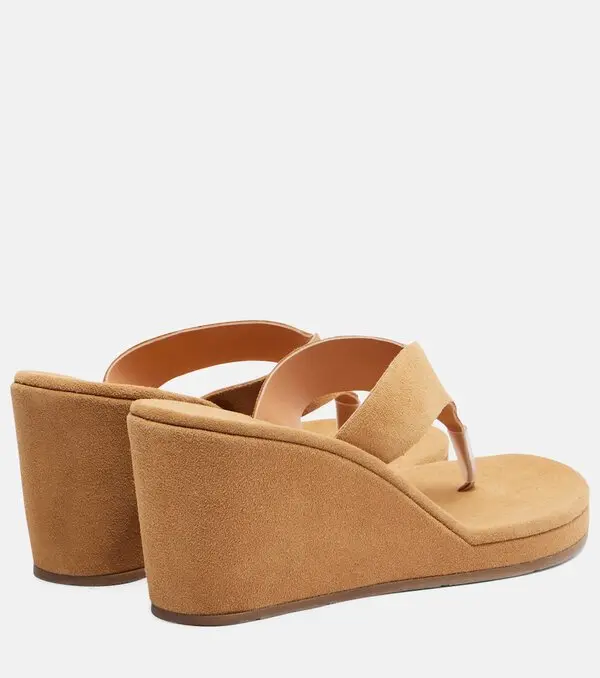 ANCIENT GREEK SANDALS Charys Suede Wedge Thong Sandals - Beige