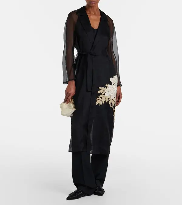 Max Mara Elegante Vodka Embroidered Silk Robe
