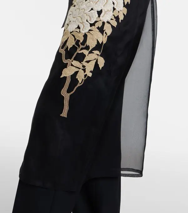 Max Mara Elegante Vodka Embroidered Silk Robe