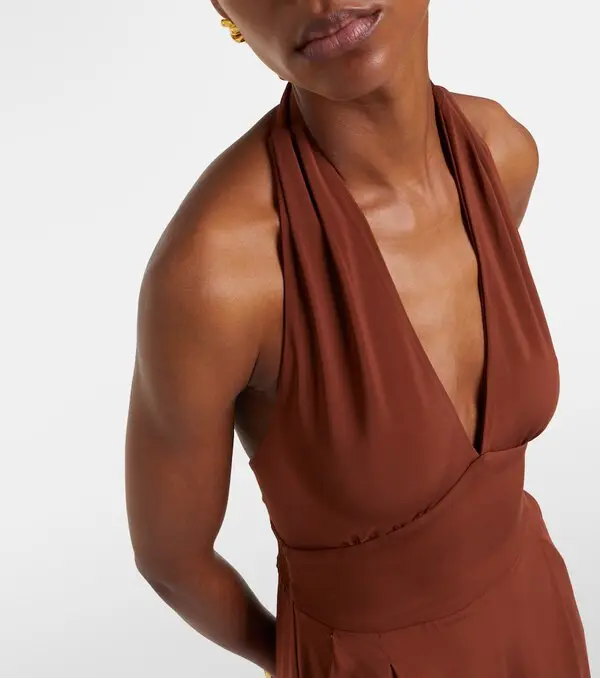 Max Mara Acume Halterneck Jumpsuit - Brown