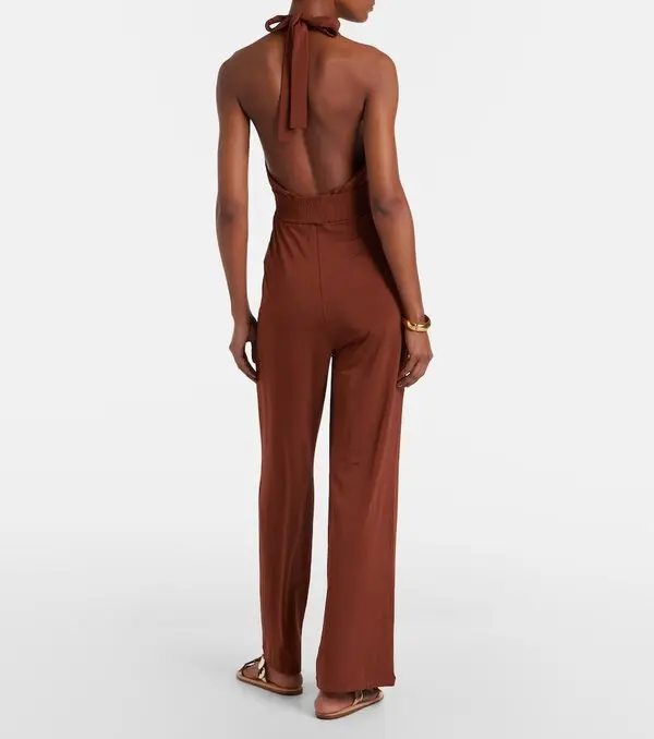 Max Mara Acume Halterneck Jumpsuit - Brown