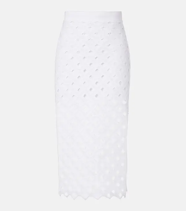 Max Mara Zorro Macramé Midi Skirt - White