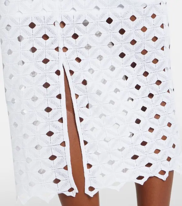 Max Mara Zorro Macramé Midi Skirt - White