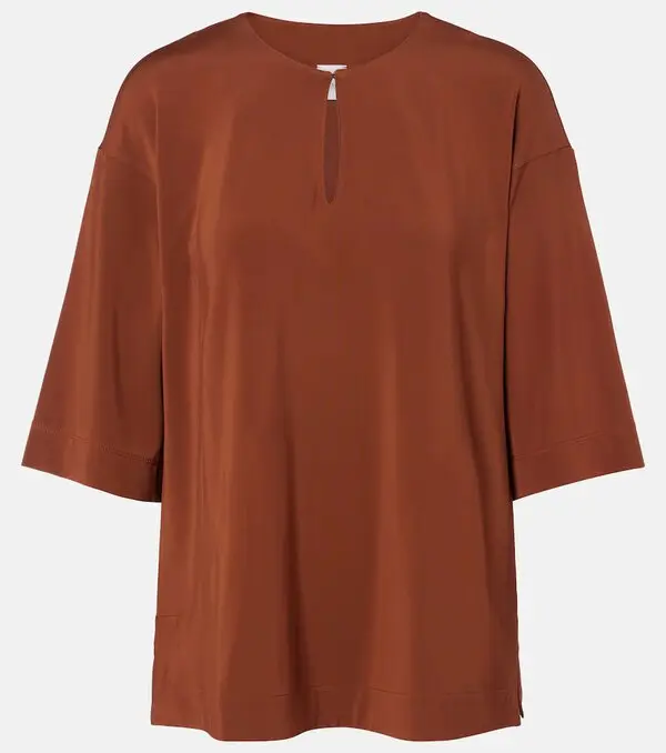 Max Mara Giglio Keyhole Top - Brown