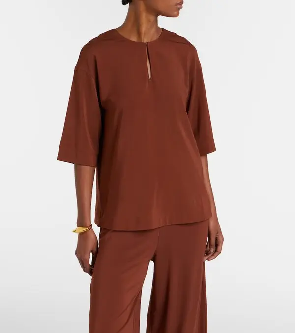 Max Mara Giglio Keyhole Oversized Top - Brown