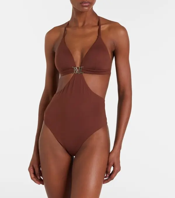 Max Mara Cambra Cutout Swimsuit - Brown