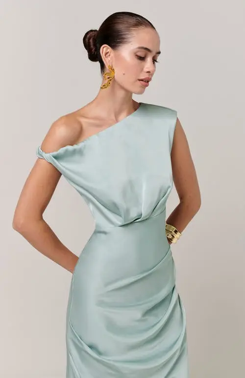 seafoam green party dress Mint Green Spaghetti Straps Sequins Mermaid Long Prom Dresses With Split, Mint Green / 18 main image 0