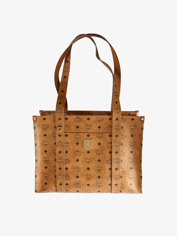 Mcm Aren Vi Large Tote Bag - Cognac